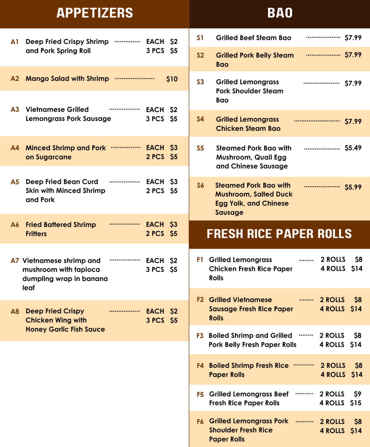 Menu – Banh Mi House Markham